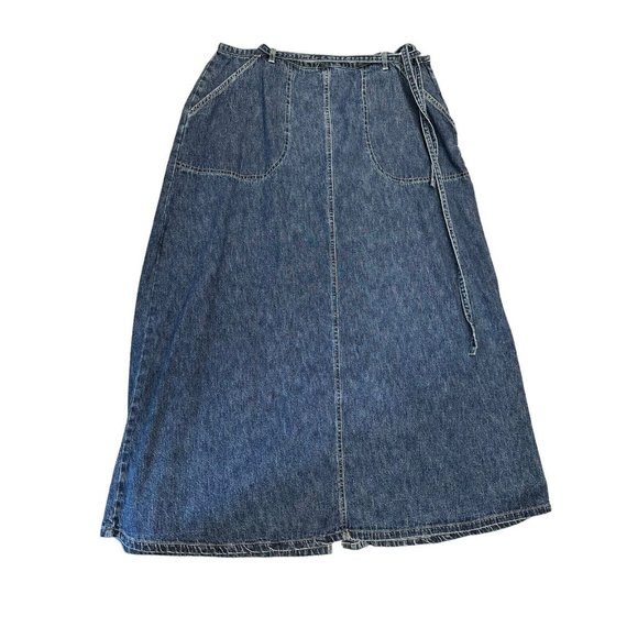 St. John's Bay | Skirts | Vintage St Johns Bay Denim Maxi Skirt 4p Slit ...
